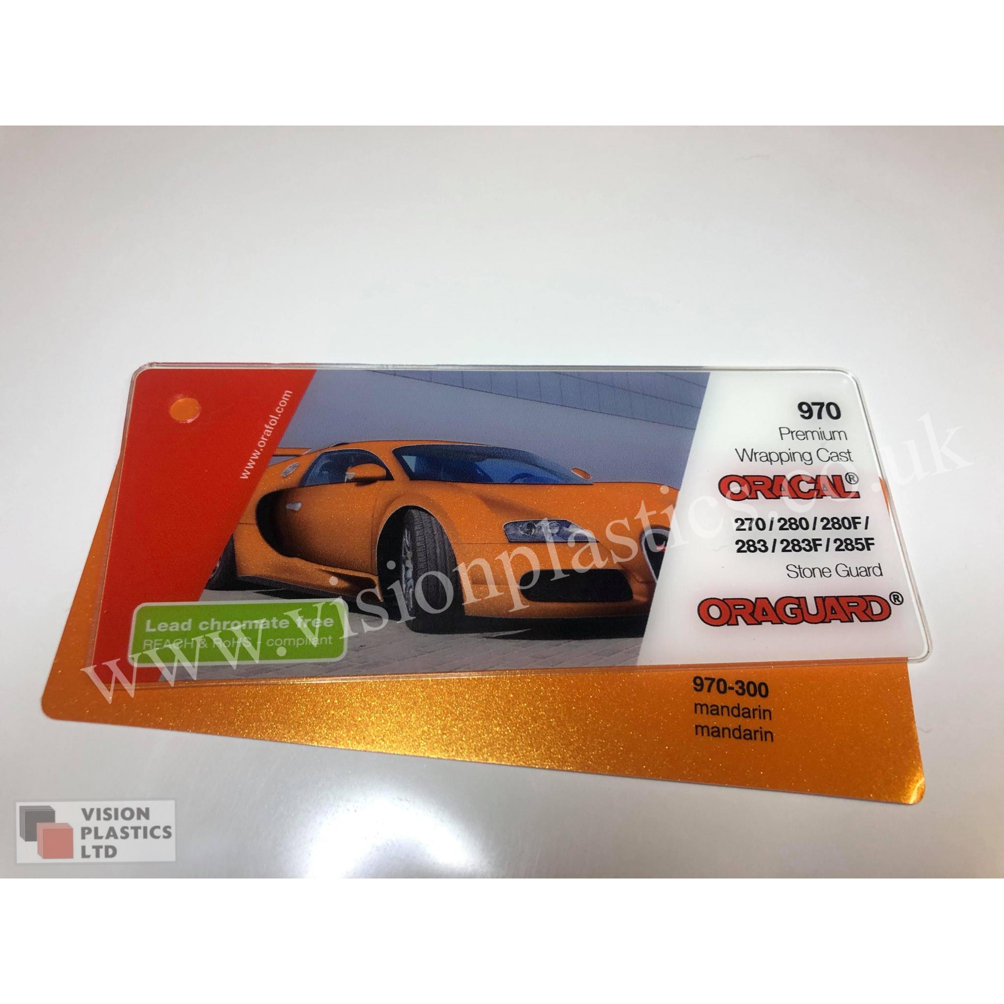1520mm Wide Oracal 970 Rapid Air Premium Wrapping Cast Vinyl - Mandarin 300